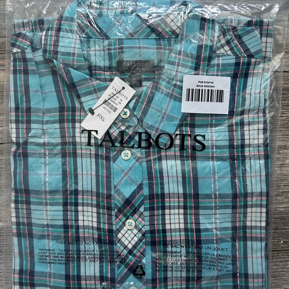 Talbots | Tops | New With Tags Super Cute Talbots Button Down With A ...